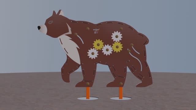 Элемент патриотической площадки "Медведь" с подвижными частями