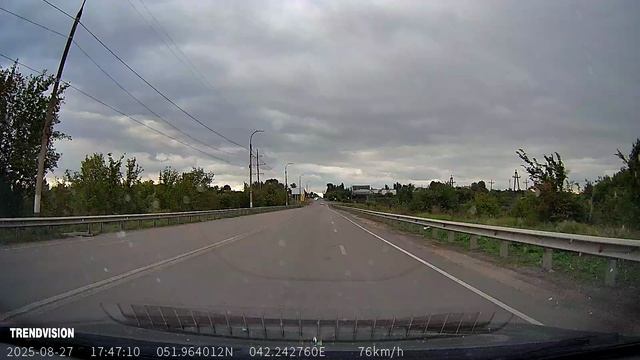 Пример записи TrendVision Proof 360 GPS в суровых условиях (пасмурно, грязно, дождь)