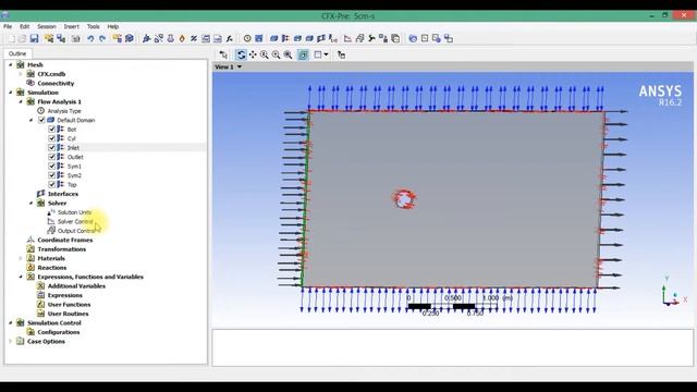 2.3. Образование вихревой дорожки при обтекании цилиндра (ANSYS CFX)