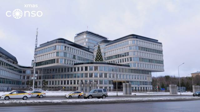Компания Conso Xmas установила ёлку на крыше офисного здания