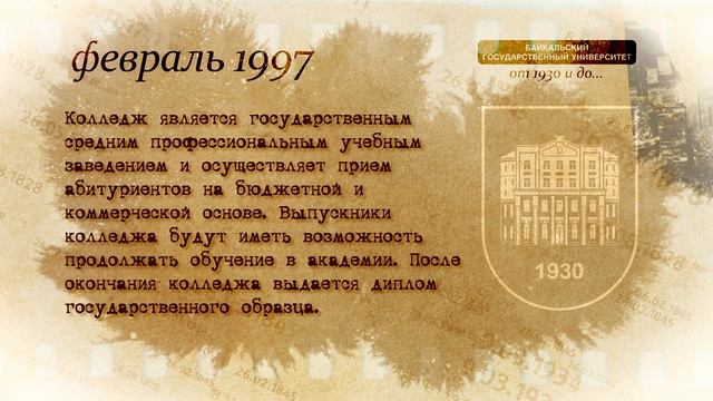 История БГУ (1997 год)