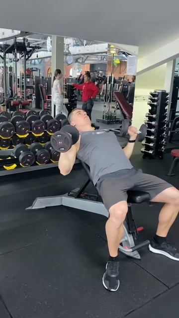 Жим гантелей лежа под углом