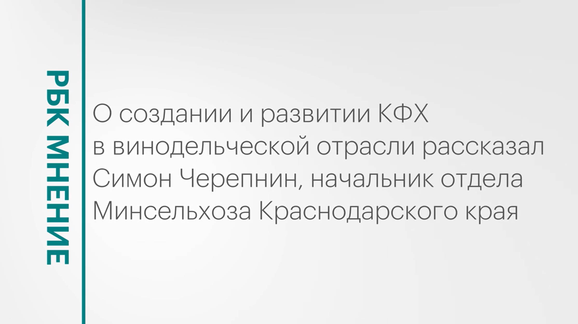 Бум развития КФХ в винодельческой отрасли Кубани|| РБК Мнение