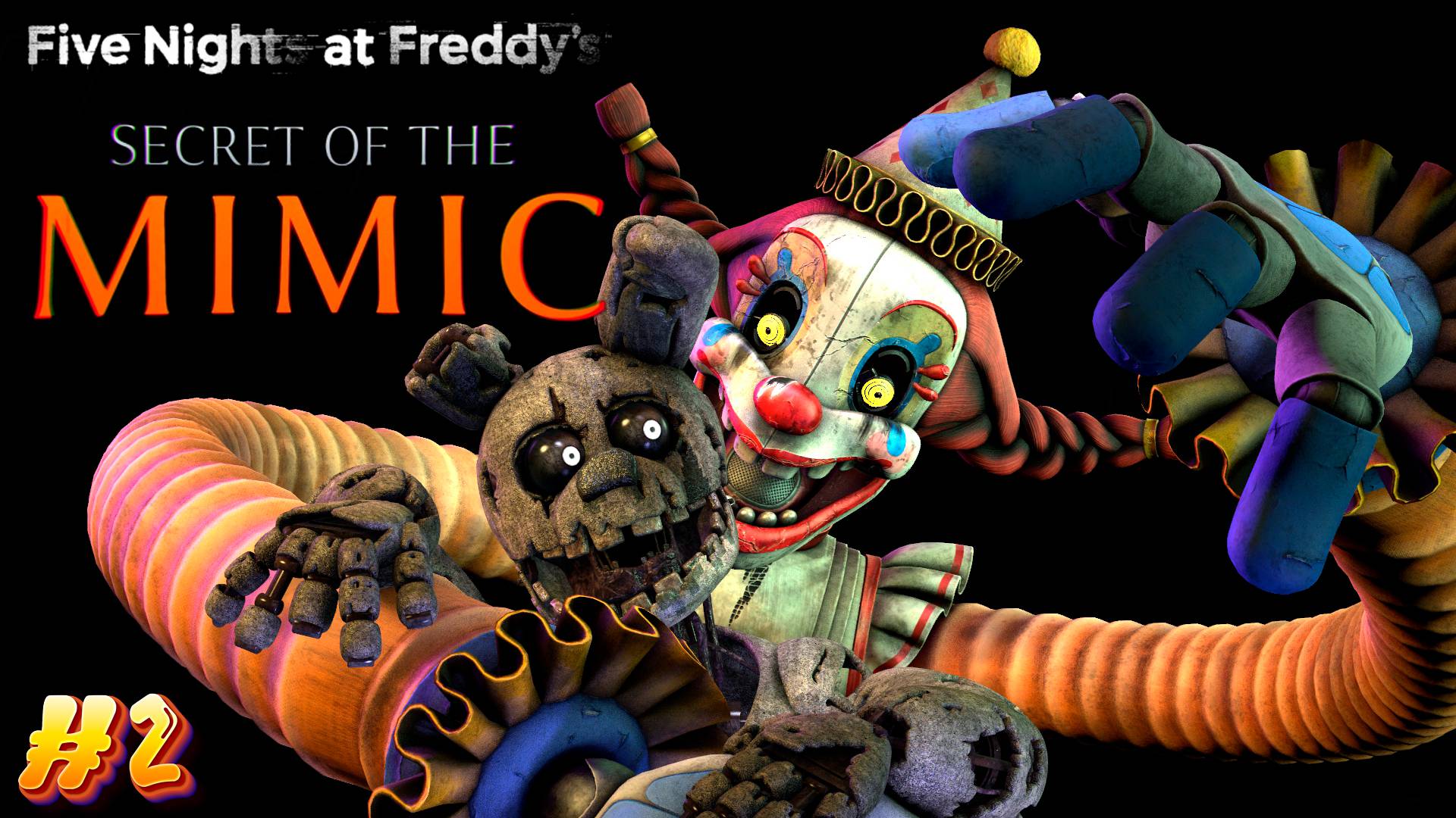 [FNAF SFM] ЧОКНУТЫЙ КЛОУН ДЖЕККИ ХОЧЕТ ОБНЯТЬ СПРИНГТРАПА во FNAF Secret of The Mimic #2
