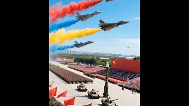 Китай 2025 военный парад  Масштабная демонстрация военной техники  авиации и дронов