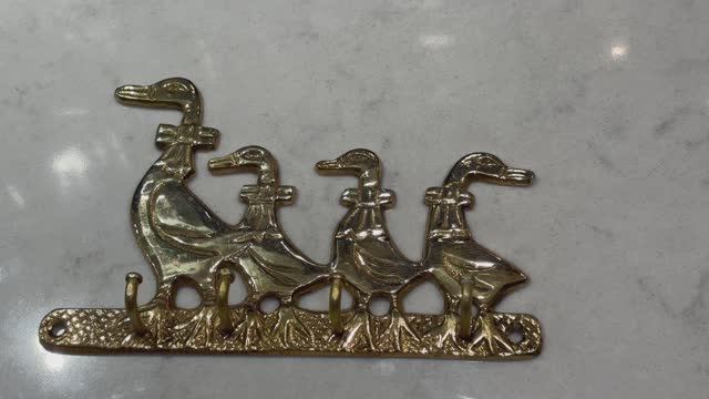 Крючки латунные на панельке «Гусиная семейка»  Индия 🇮🇳