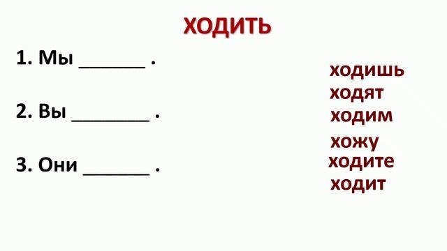 Тест спряжение ХОДИТЬ)