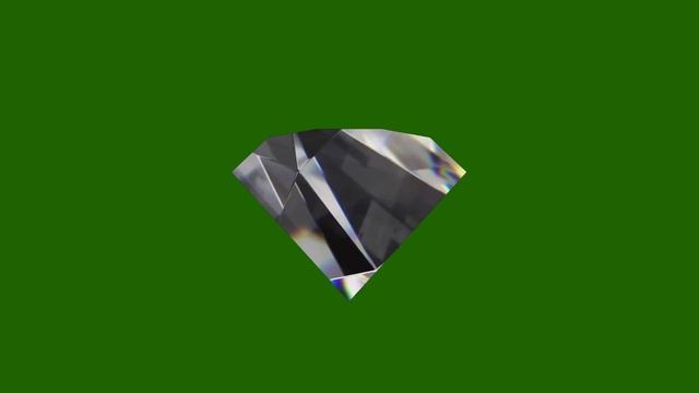 ФУТАЖ  АЛМАЗ   НА ЗЕЛЕНОМ ФОНЕ / ХРОМАКЕЙ / ДЛЯ МОНТАЖА ВИДЕО