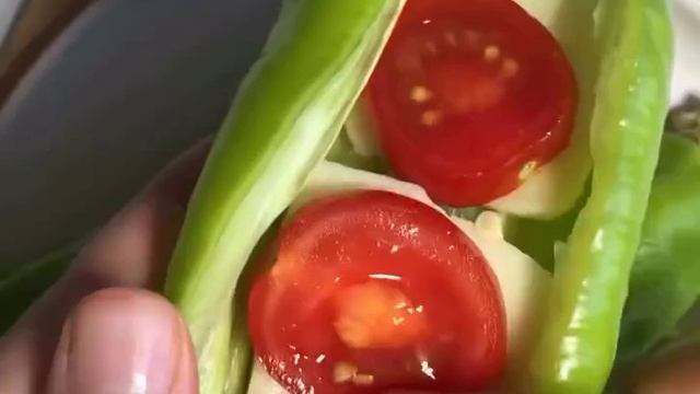 Жареный перец с сыром и помидорами Рецепт Простые рецепты