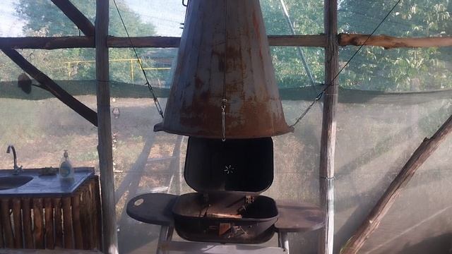 Идея для открытого мангала в помещении!