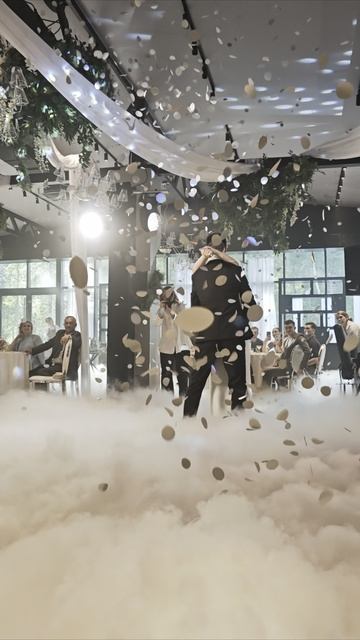 Спецэффекты на свадьбу |Тяжёлый дым + лепестки роз белые