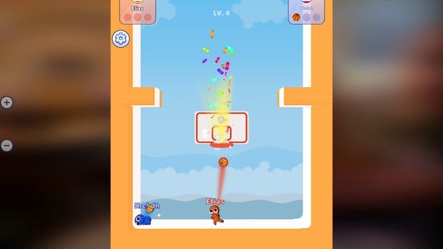 мы забрасываем мяч в корзину в замедлении