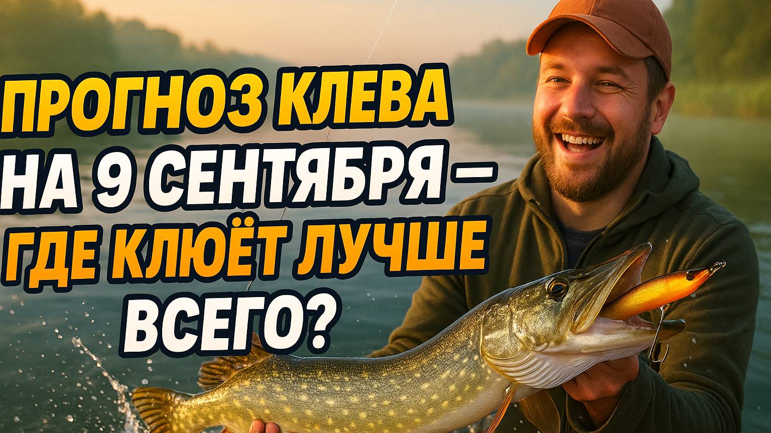 🎣 Прогноз клева рыбы на 9 сентября 2025 | Где сегодня клюёт лучше всего