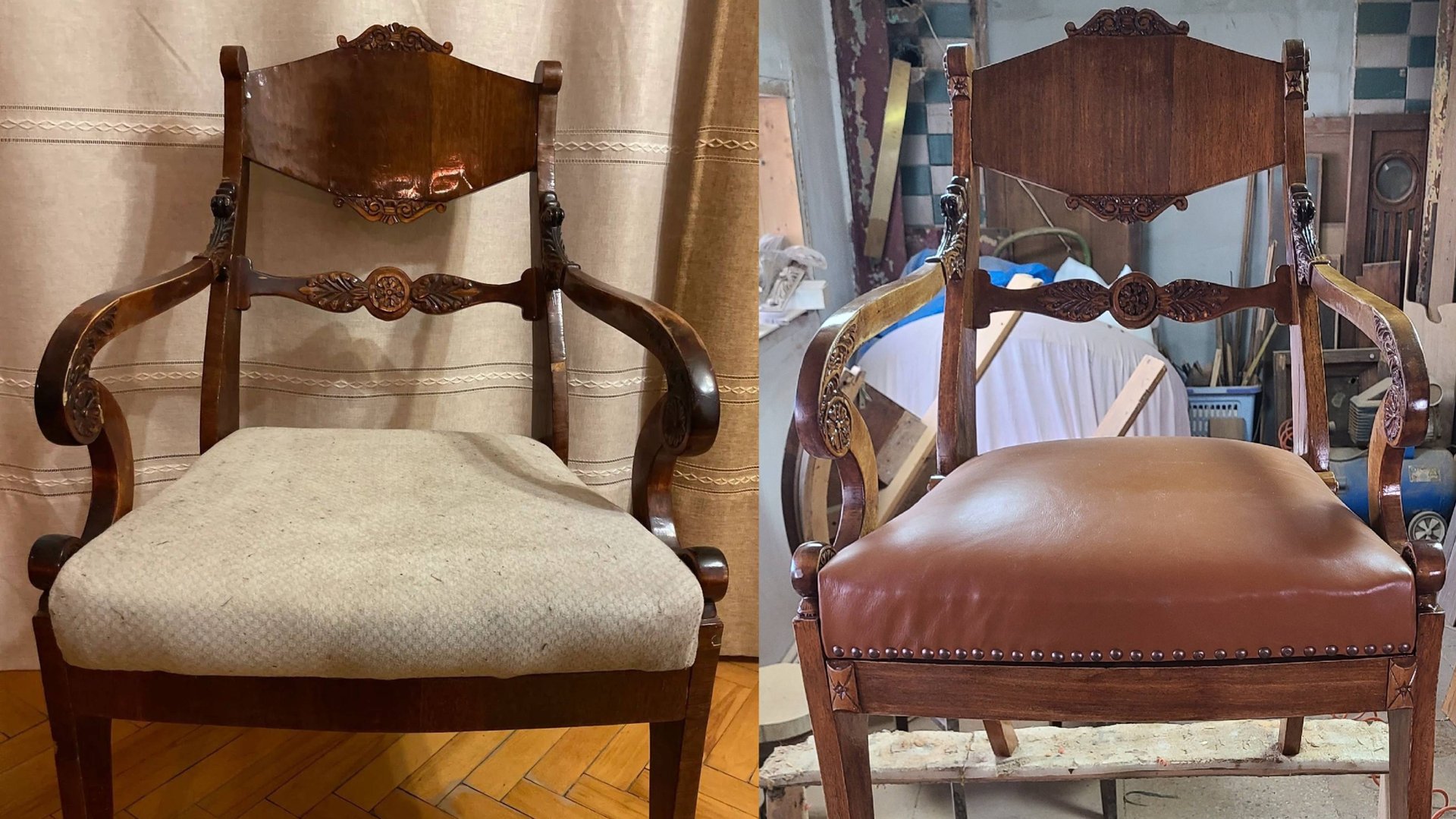 Реставрация с модификацией 2-х кресел кустарного производства. Заключительная часть