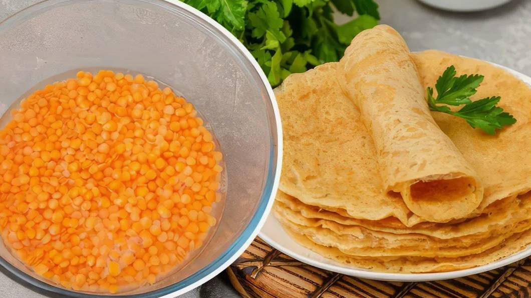 Чечевичные блины с картофельной начинкой.