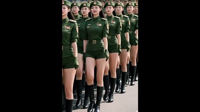 Стройные женские ряды из прекрасных китайских военных сил