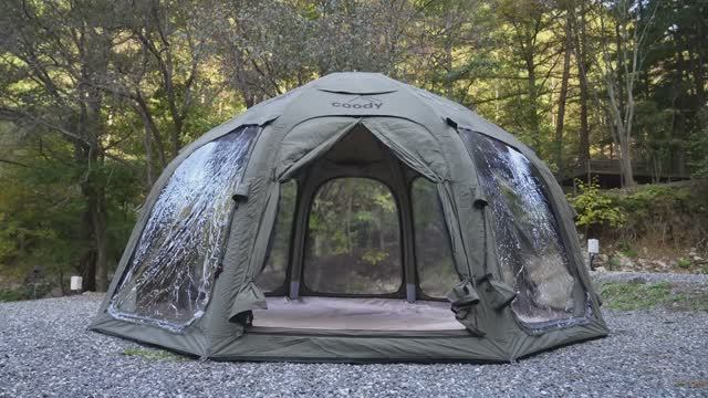 Премиальная надувная палатка Coody Dome (Aurora) с панорамными окнами