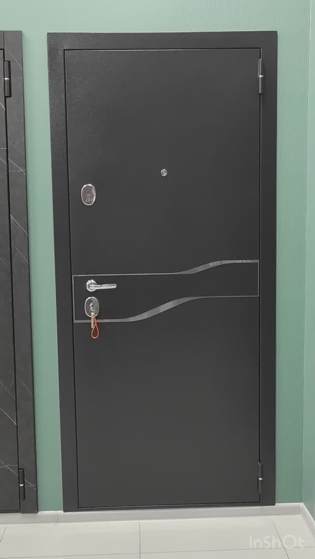 Входная дверь МЕГА-NEW КАЛИПСО | Чёрный букле | Аляска | Line Door