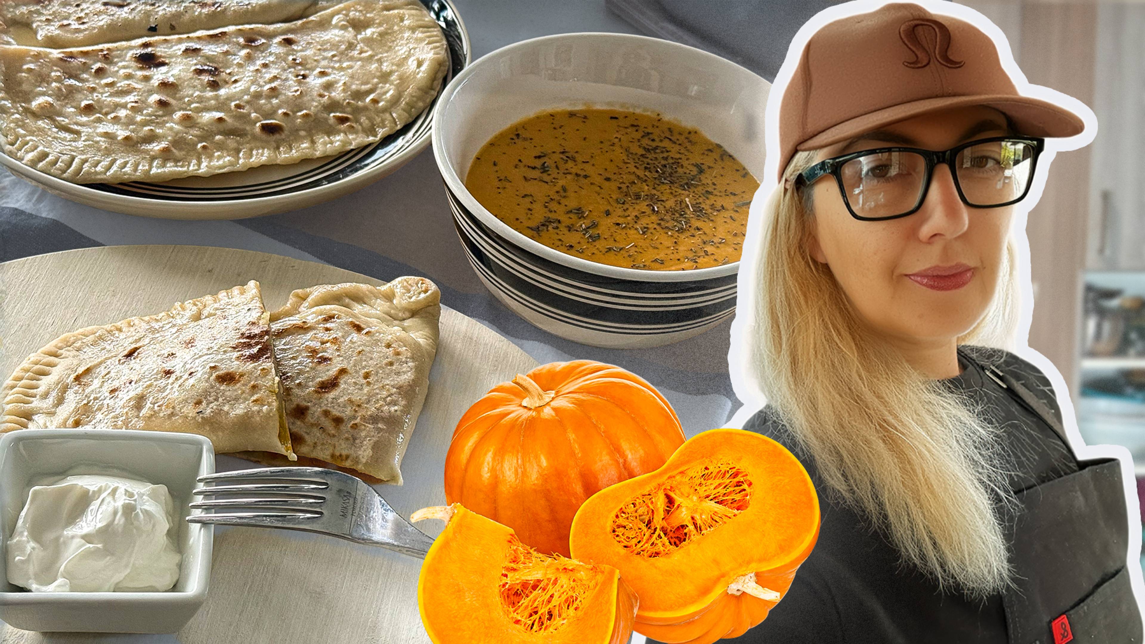 КУТАБЫ и ТЫКВЕННЫЙ СУП: 2 БЛЮДА из ОДНОЙ ТЫКВЫ! Без слов и музыки!