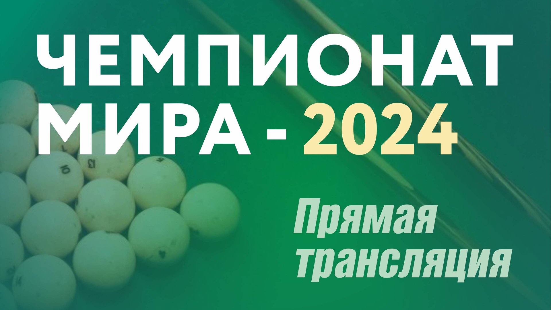Открытие Чемпионата мира по бильярдному спорту-2024. Прямая трансляция