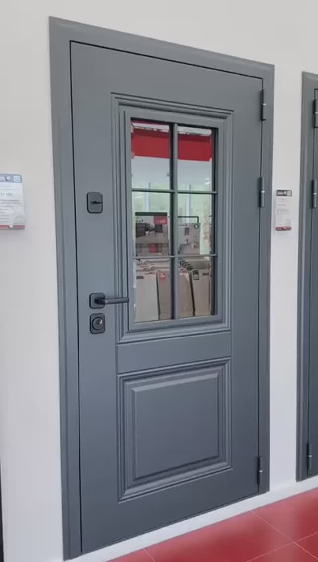 Входная дверь Диамант 2 ТЕРМО | Муар серый 7016 | Line Door