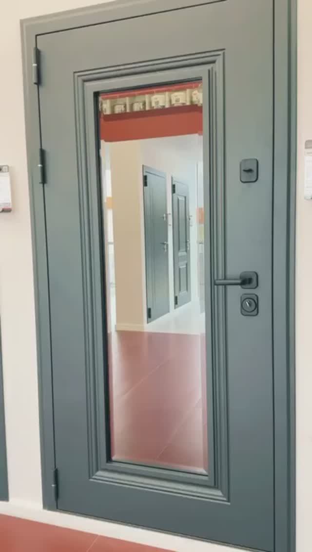 Входная дверь Диамант 1 ТЕРМО | Муар серый 7016 | Line Door