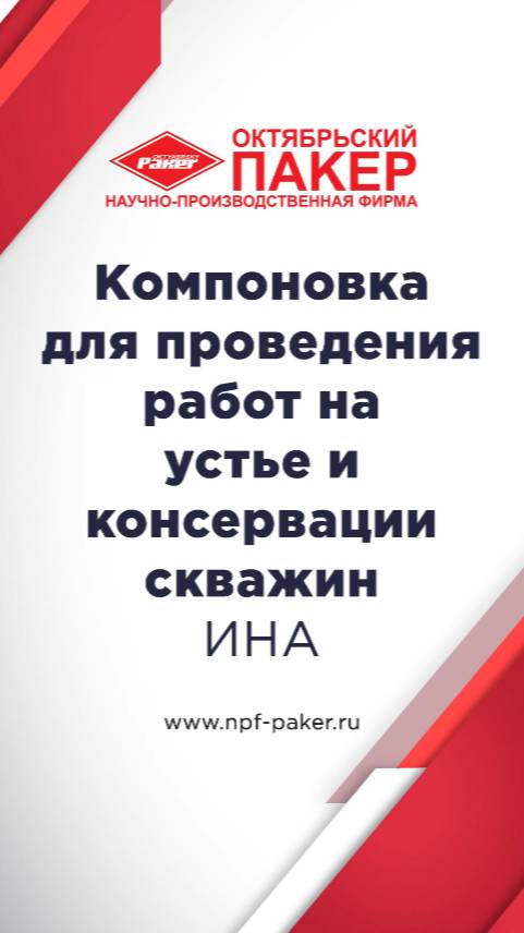 Компоновка для проведения работ на устье и консервации скважин – ИНА