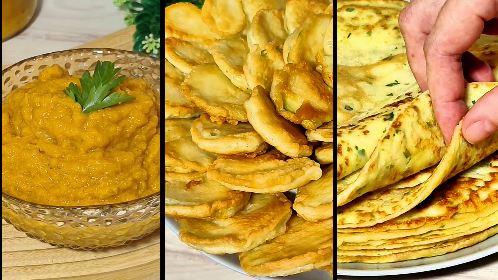 3 рецепта из КАБАЧКОВ. ИКРА, КАБАЧКИ в КЛЯРЕ, БЛИНЫ