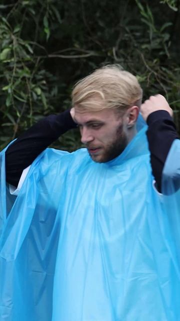 Дождевик-пончо RP-18, размер L (120x130 cm), голубой,  материал: ПЕВА