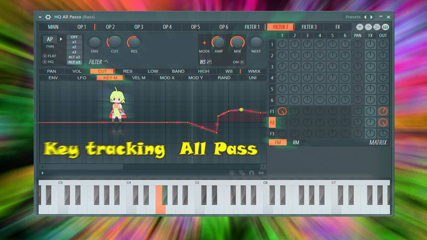 Key tracking дополнительного All Pass фильтра