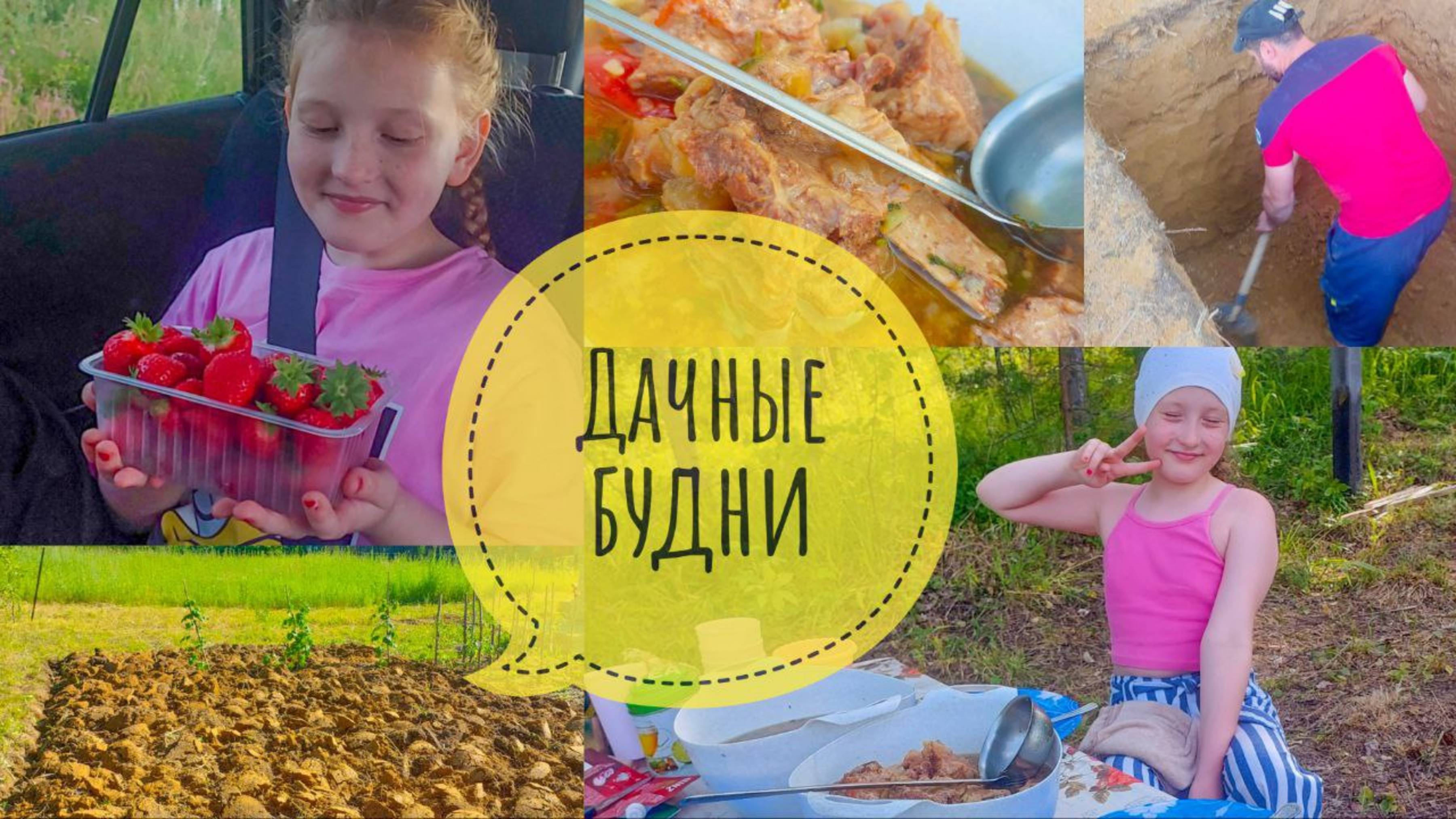 #8 Копаем яму🙈 Варю варенье из лесной клубники🍓 Посадили малину🔥