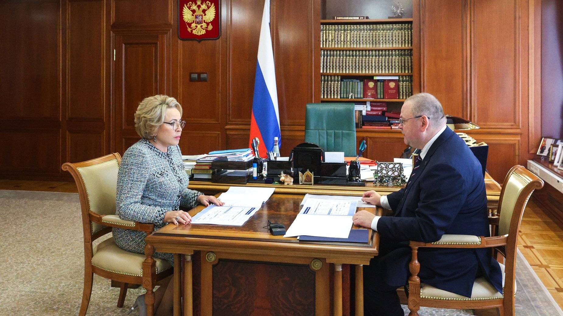 Встреча Председателя СФ Валентины Матвиенко с губернатором Пензенской области Олегом Мельниченко