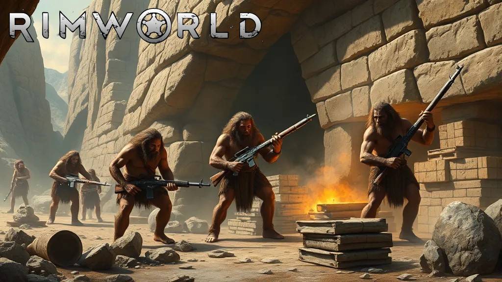 Терраформер и склад с Оружием #9 Племя Неандертальцев  Rimworld