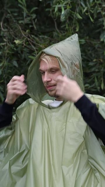 Дождевик-пончо RP-18, размер ХL (130x140 cm), зеленый,  материал: ПЕВА