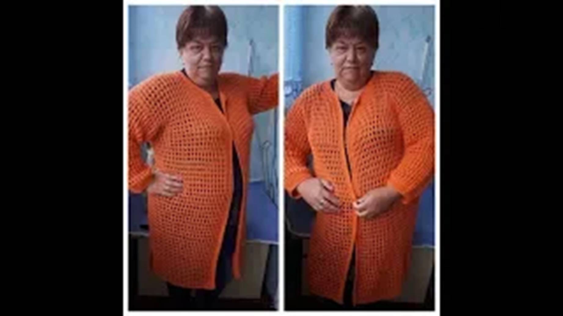 Кардиган Морковный на 60 размера - крупной сеткой спицами