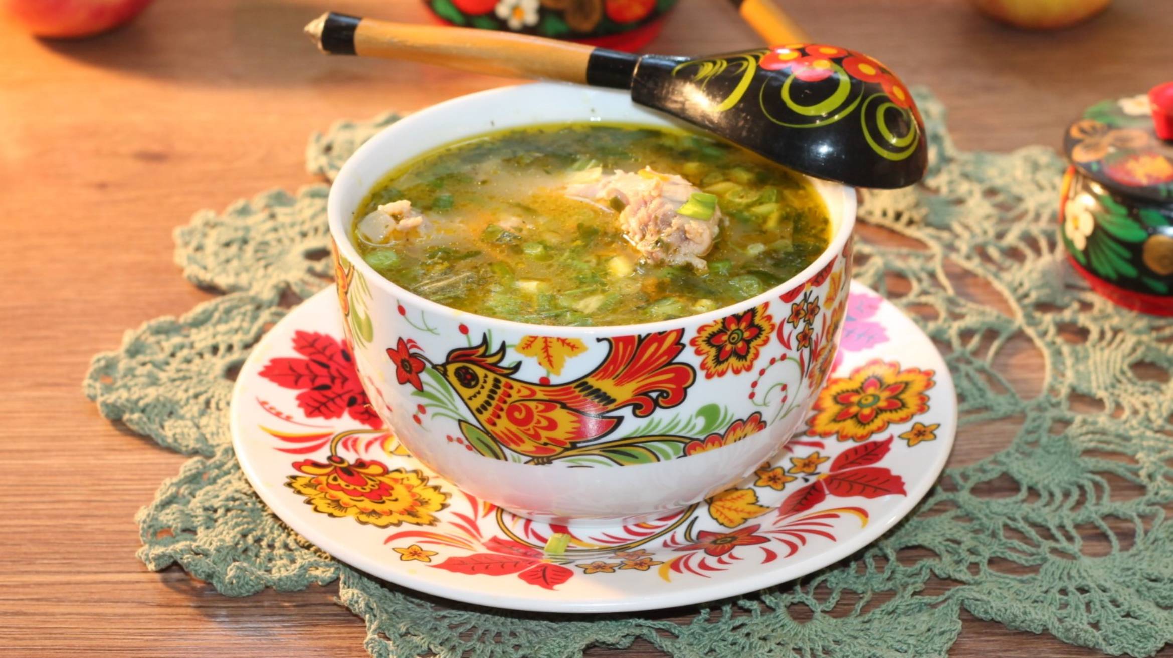 Cуп из куриных шеек с рисом