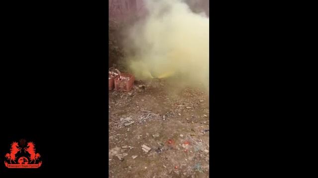 WPS-121 цветной дым ДУПЛЕТ (двусторонний) желтый с чекой