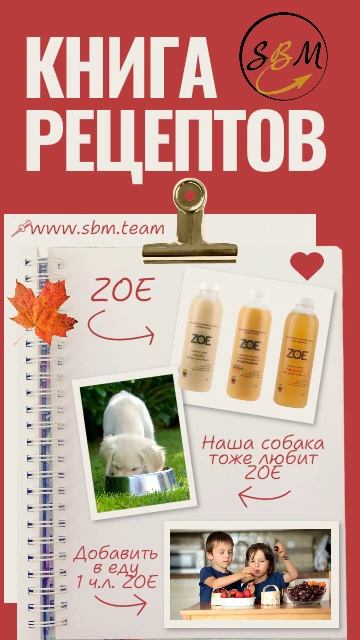 Книга рецептов метода симбиотического питания SBM-ZOE.