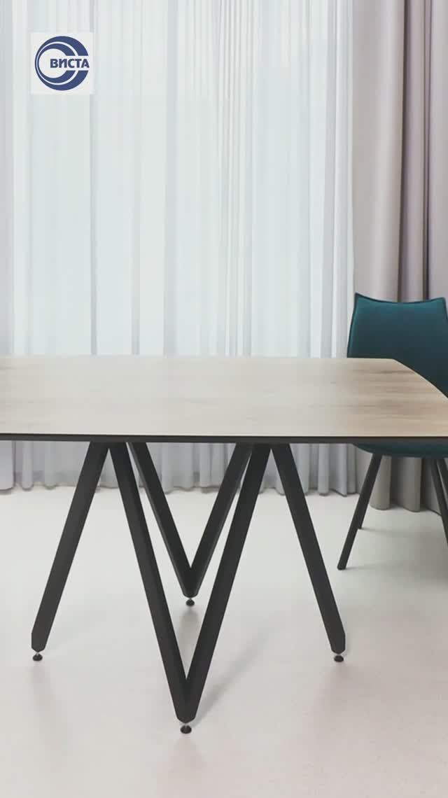 Cтол АКСИОМА  c керамической столешницей в обзоре из магазина ВИСТА ,СТОЛЫ СТУЛЬЯ.