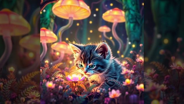 Котёнок в сказочном лесу.