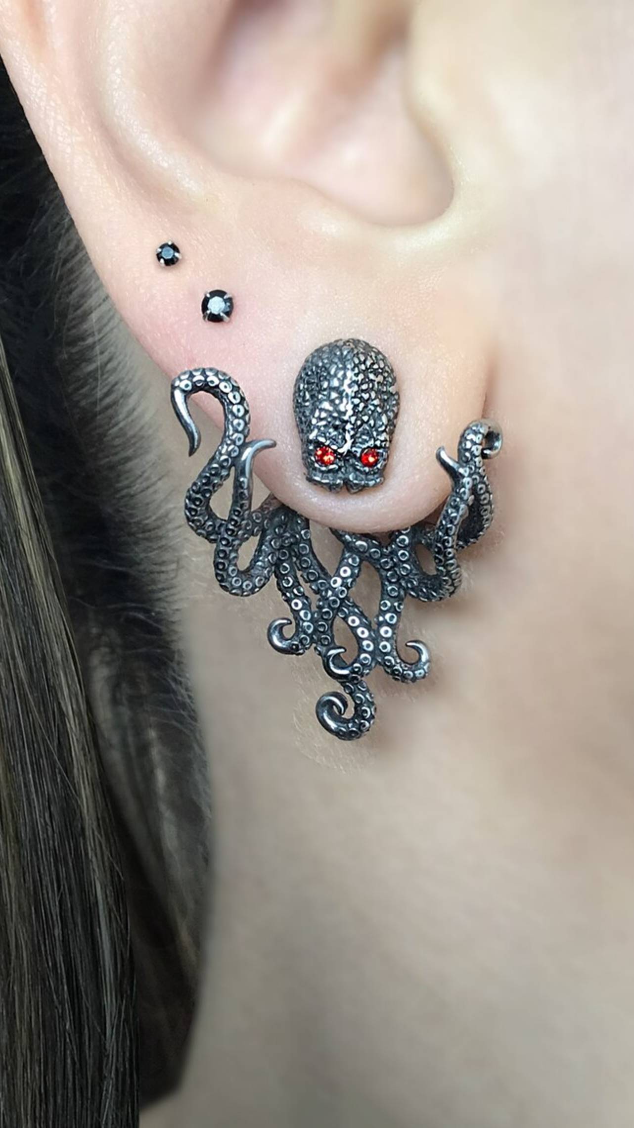 Серьги-джекеты "Мудрый кракен" от StarfallShop