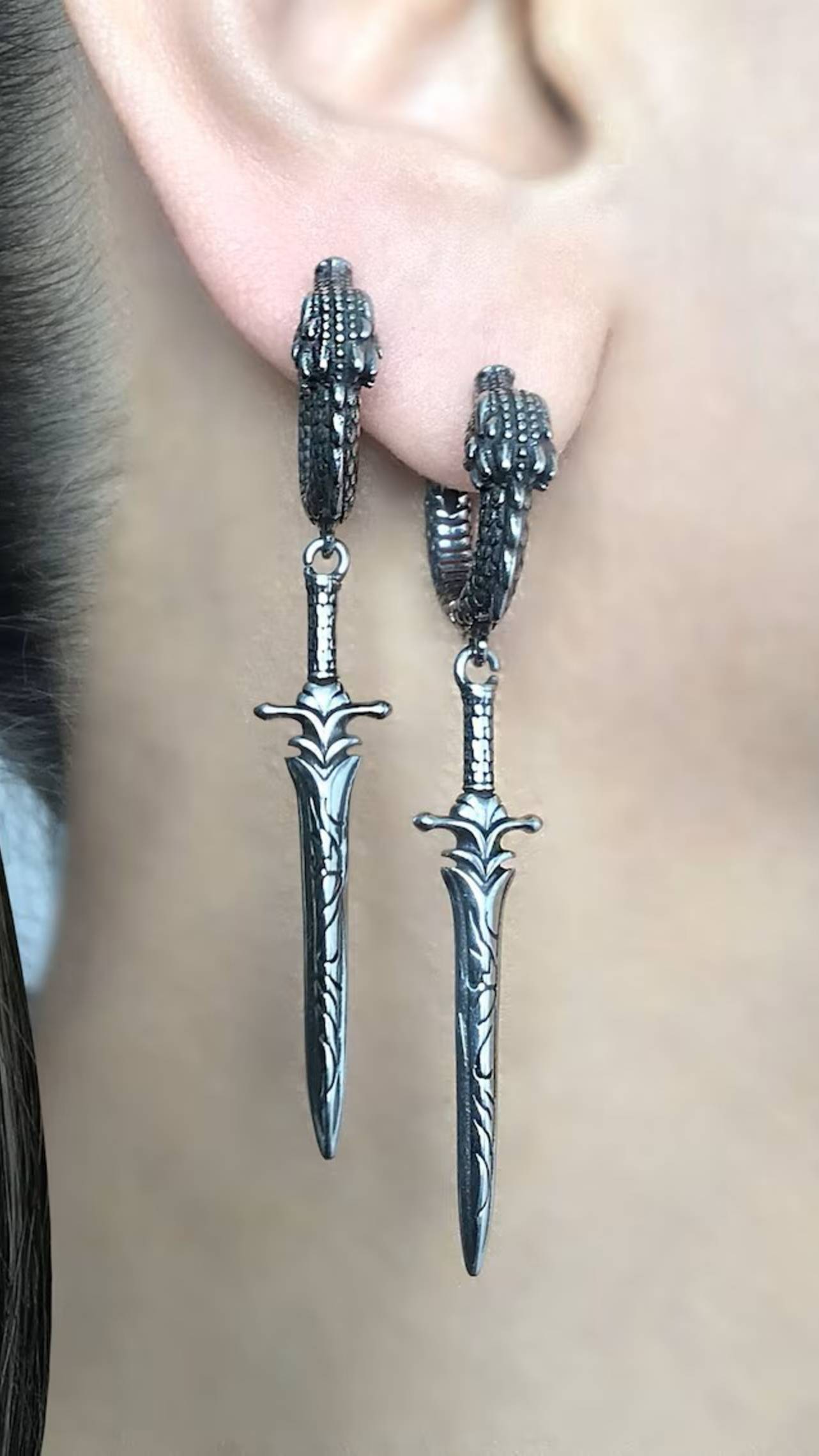 Серьги-конго "Мечи драконоборца" от  StarfallShop