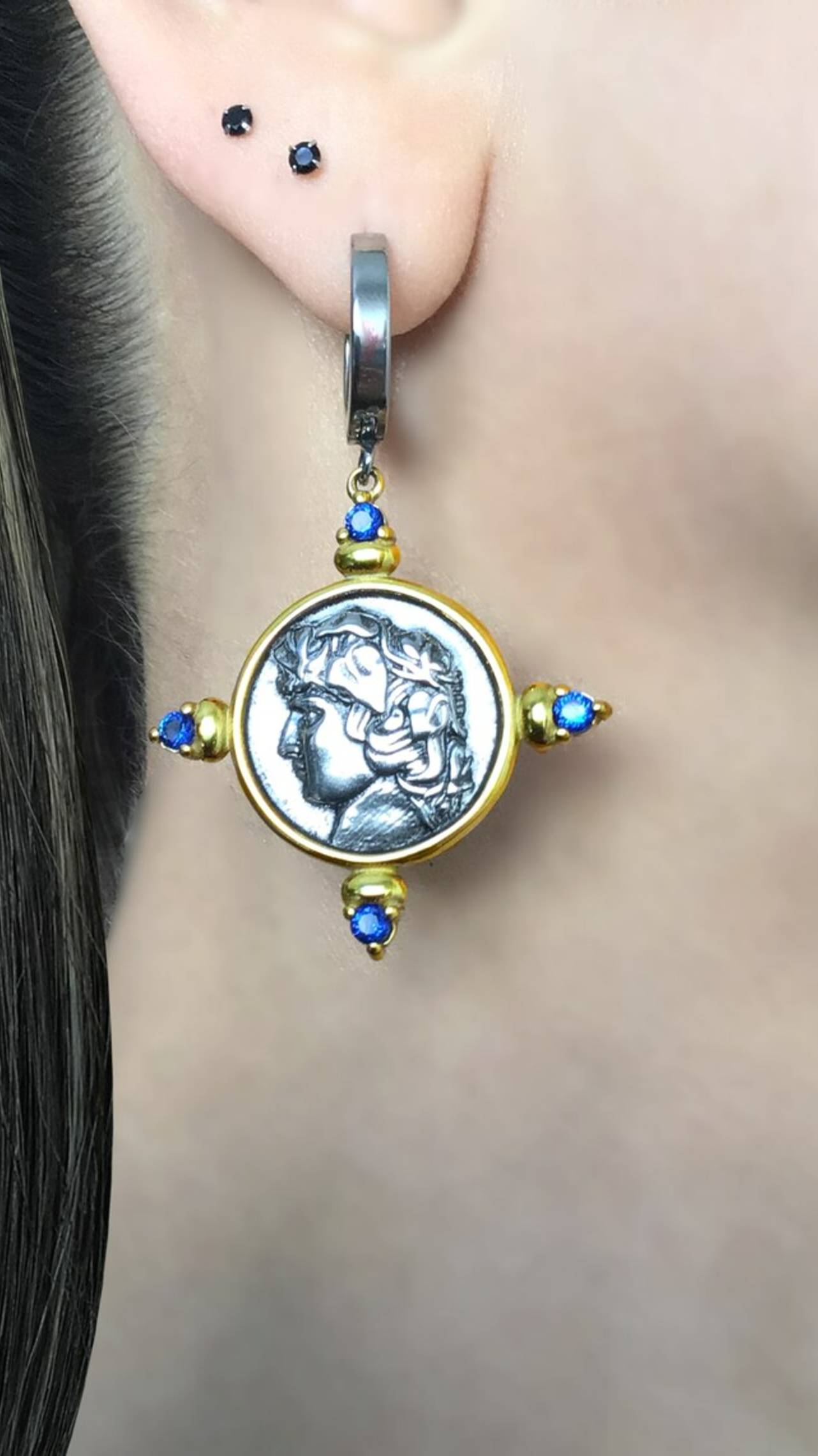 Длинные серьг-конго "Римские монеты" от StarfallShop