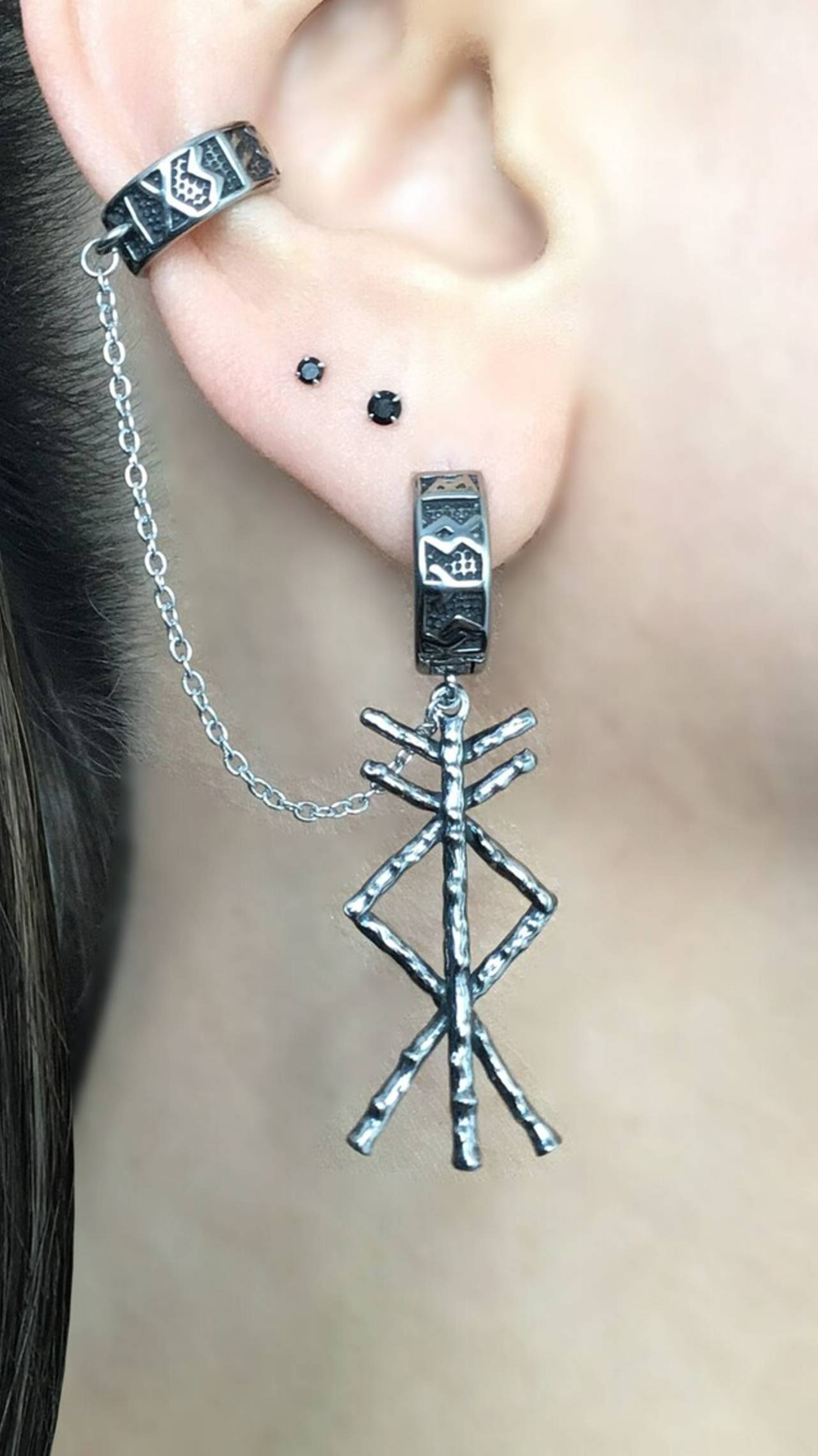 Серьги-кольца "Рунический став богатство" от StarfallShop