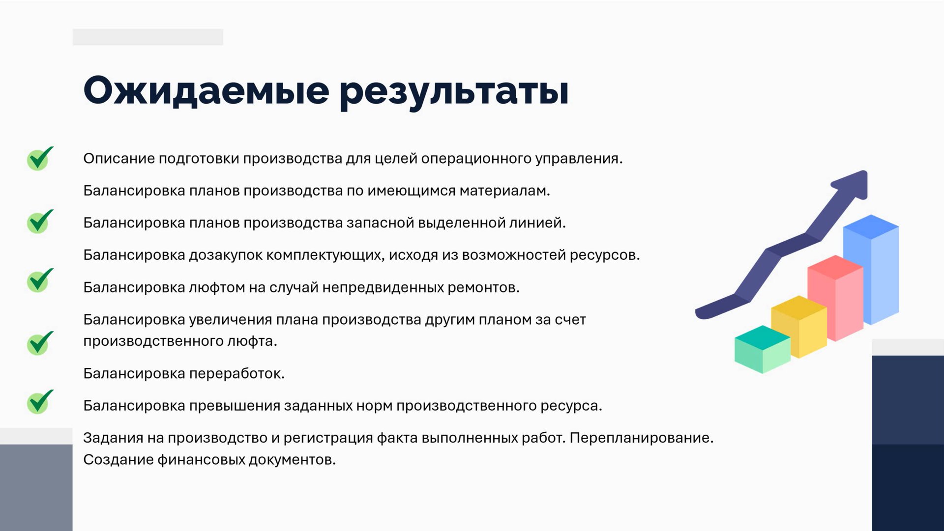 Задание на производство. Отчет оператора. Корректировка планов. Создание финансовых документов.