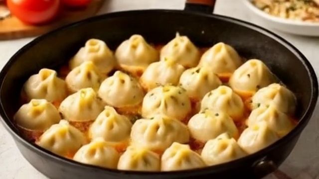 Пельмени жареные. На сковороде