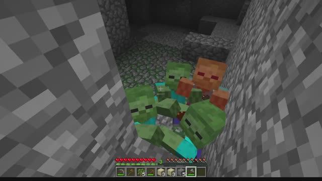 Ам Ням-Ням начинает проходить майнкрафт и находит спаунер зомби