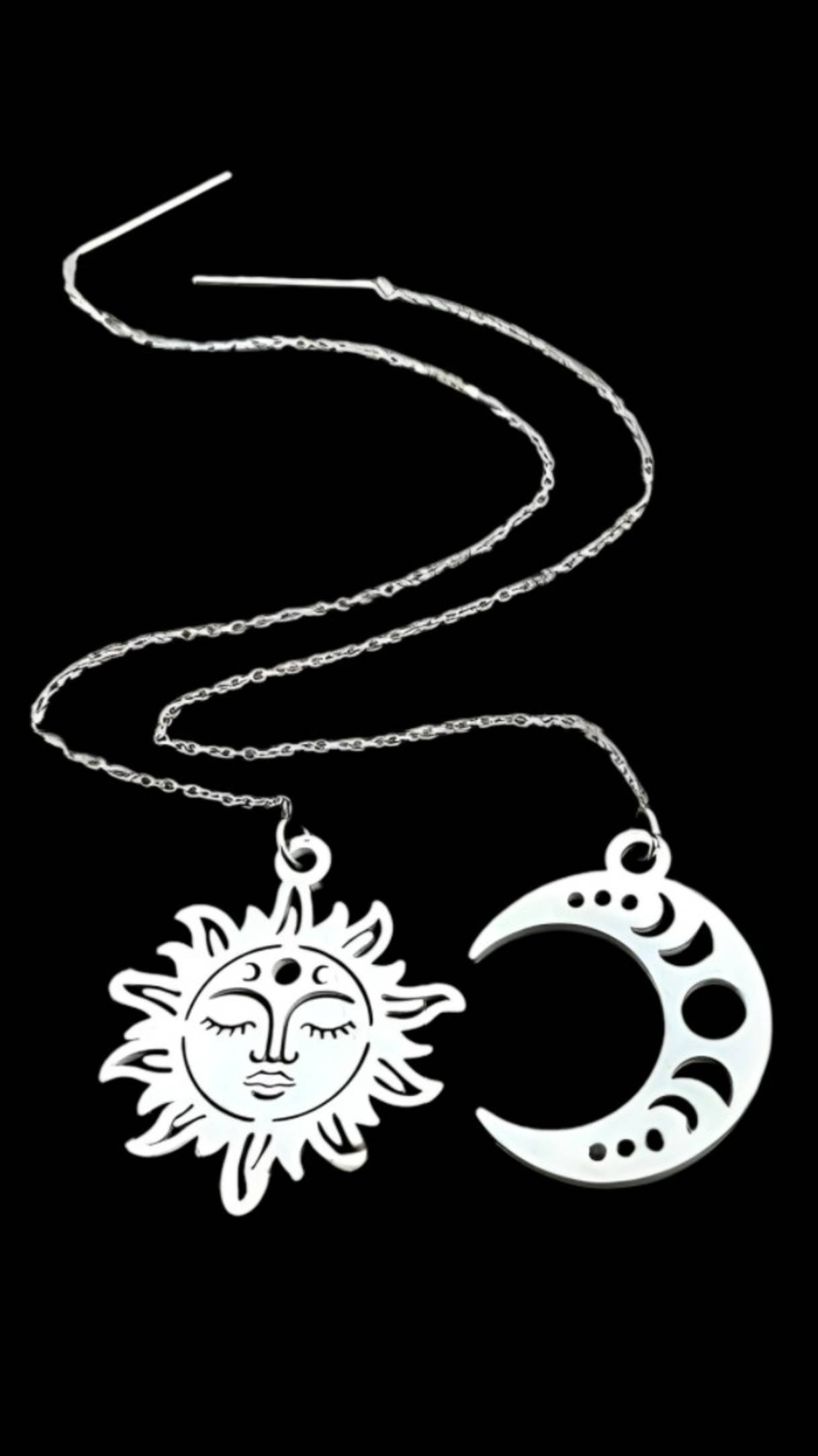 Асимметричные серьги-протяжки "Небесные светила" от StarfallShop Jewelry