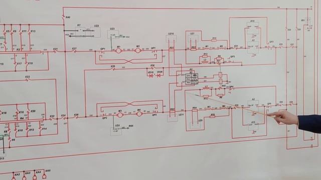 Силовая цепь последовательного соединения при независимом возбуждении электровоза 2эс6 на 1 позиции