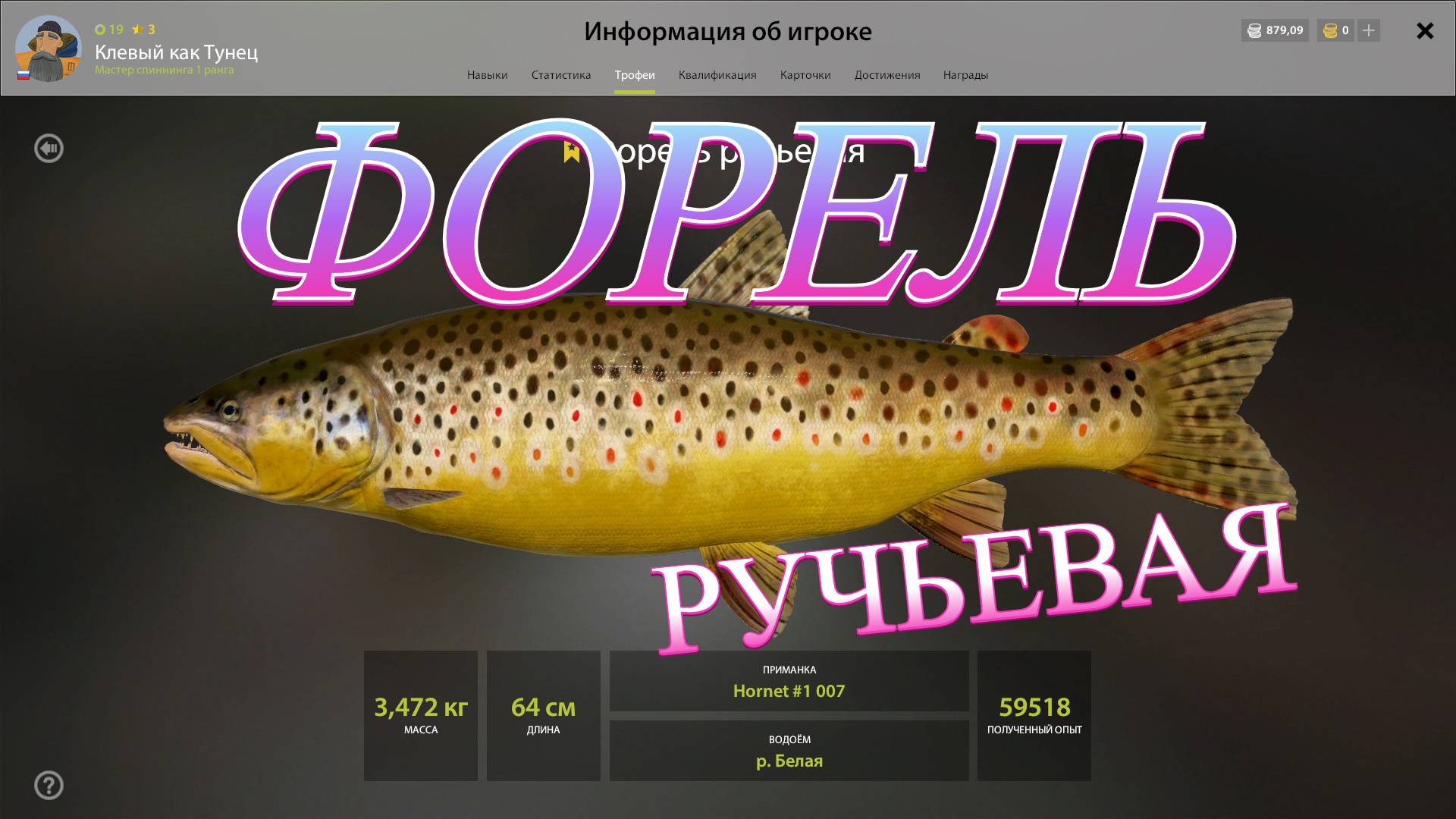 ТРОФЕЙ ФОРЕЛЬ РУЧЬЕВАЯ!!!РЕКА БЕЛАЯ - РУССКАЯ РЫБАЛКА 4